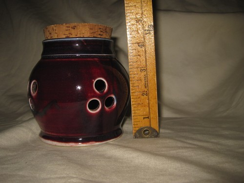 Edgecomb Potters Maine Pottery Red Blue Glaze Potpourri Pomander with ...