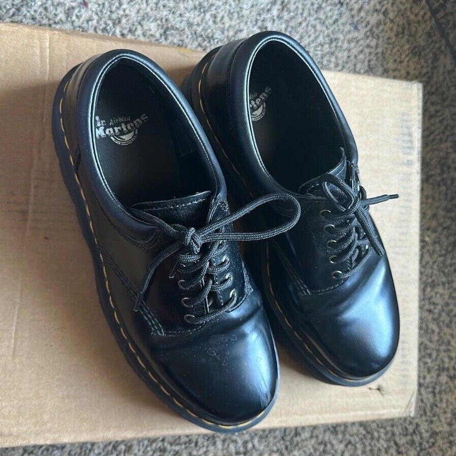 DR MARTENS 8053 LEATHER PLATFORM BLACK CASUAL SHOES w… - Gem