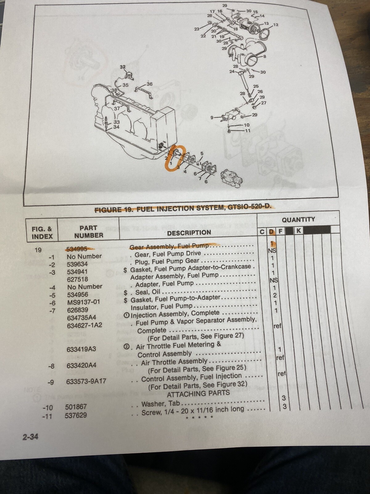 CONTINENTAL 534995,534952 FUEL PUMP GEAR GTSIO-520, TSIO-470, O-470 | eBay