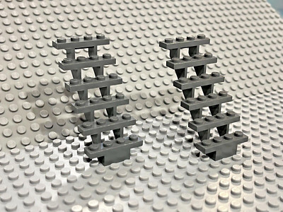 Lego Lot of 2 Dark Bluish Gray Steps Stairs 30134 7 x 4 x 6 Straight ...