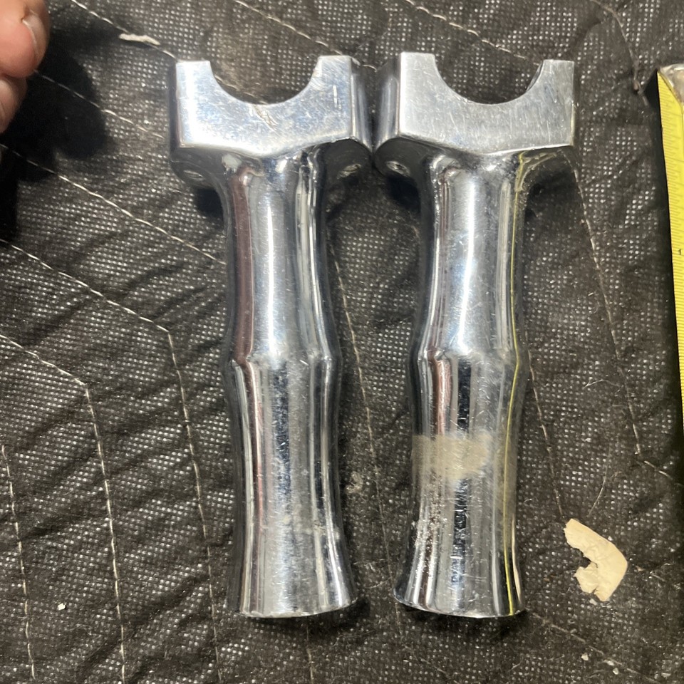 Harley Chopper Bobber Handlebar Risers 5” Chrome Shovel Dyna Sportster ...