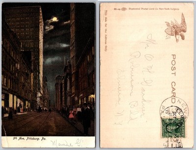 5th Avenue Night Street Scene Pittsburgh Pennsylvania Postcard | eBay