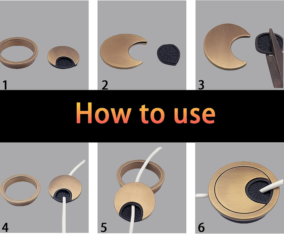 Table Grommet Cable Grommets Hole Cover, Office Cable Organizer Cable ...