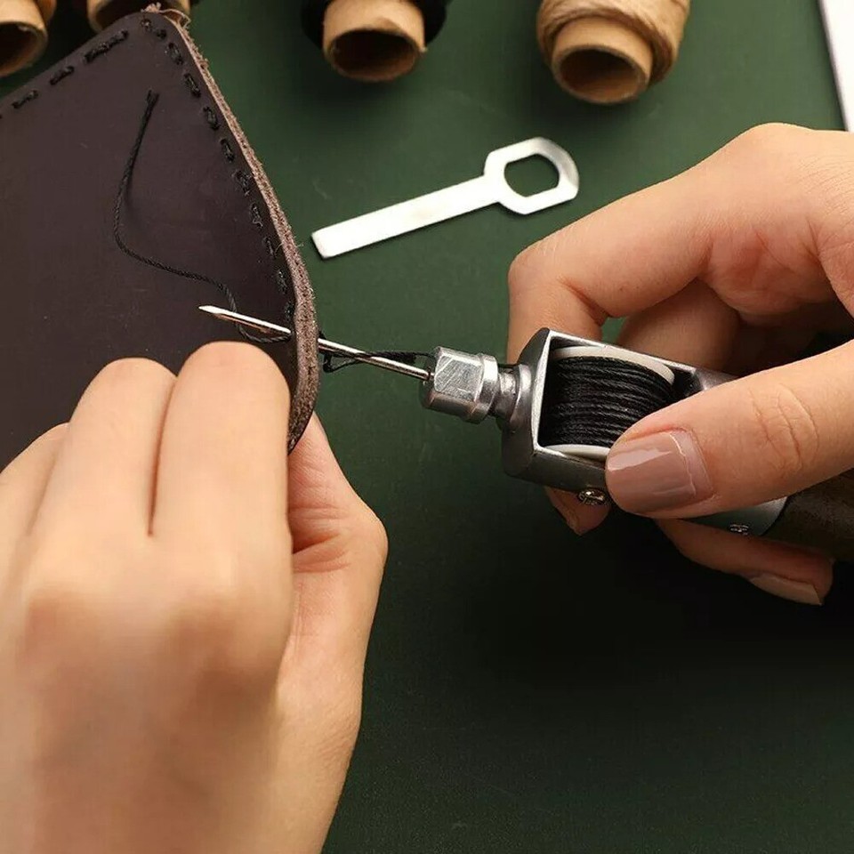 Leather Speedy Sewing Awl Waxed Thread Kit With Hand Stitcher Sewing ...