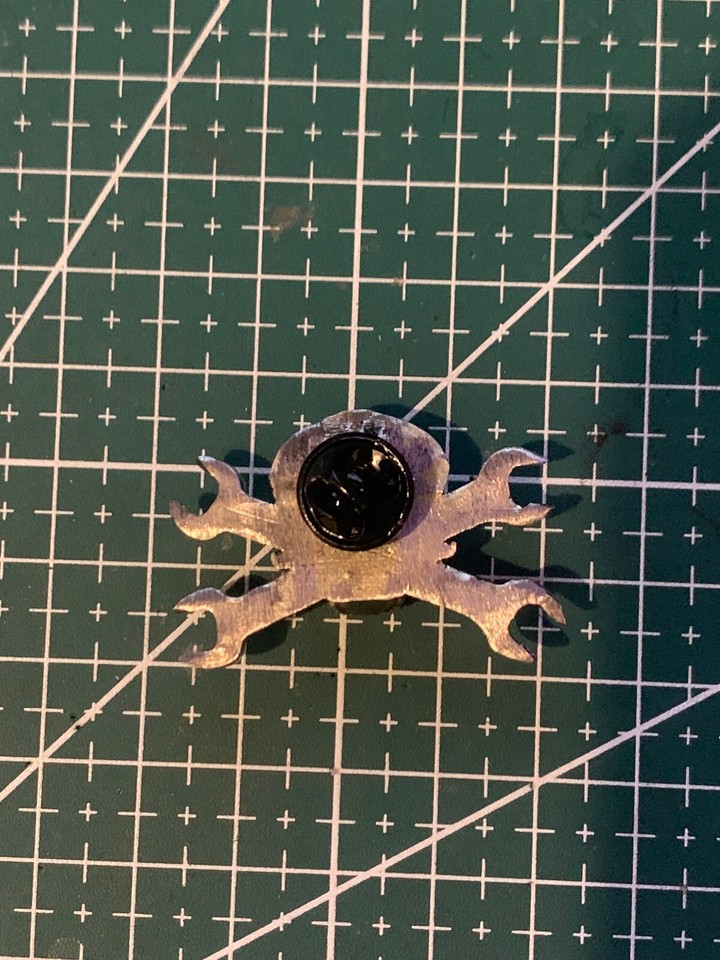Skull and Crossbones wrench pin/badge | eBay UK