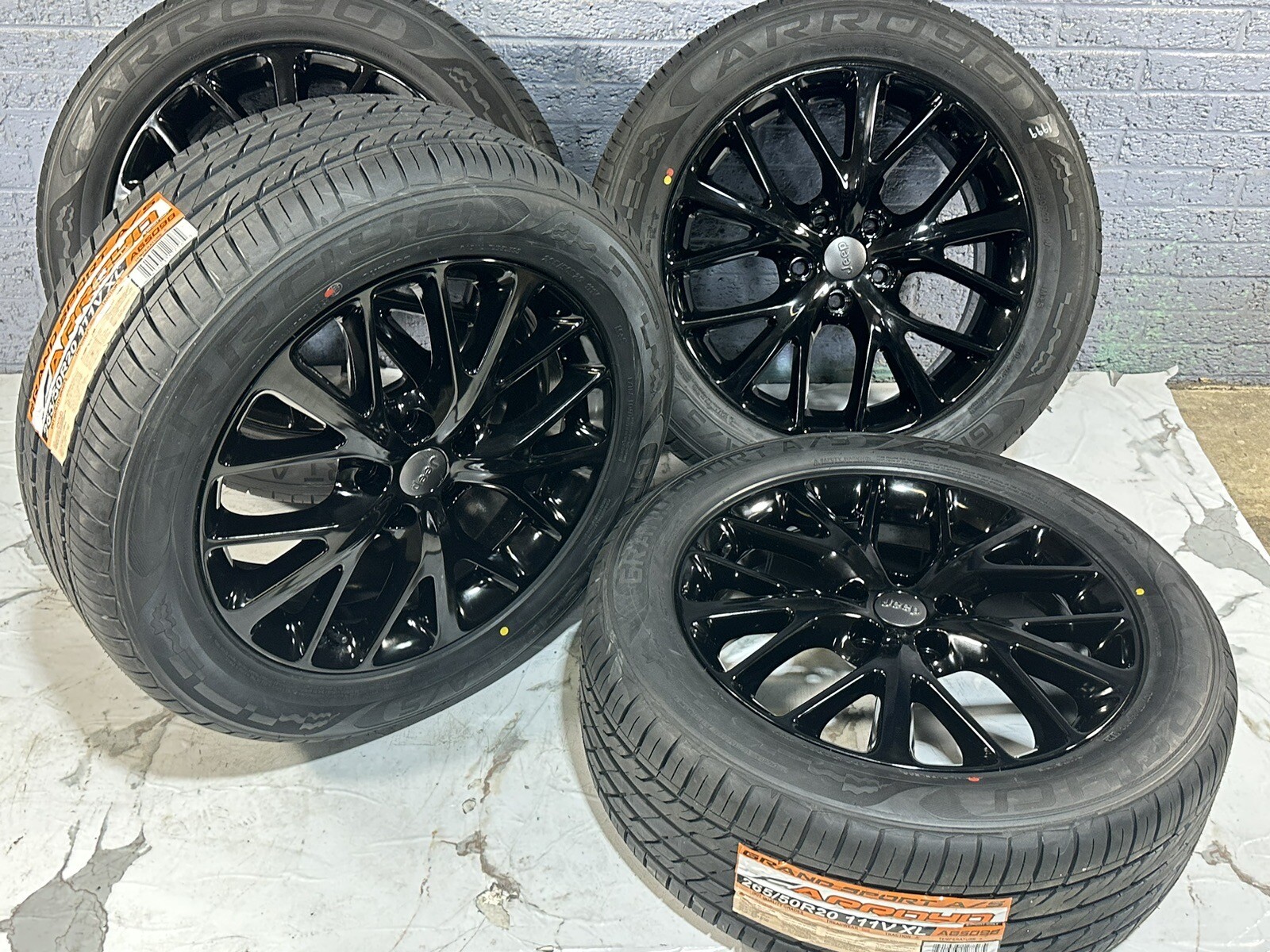 20" Jeep Grand Cherokee Summit Black wheels rims Factory OEM set 4 9170 ...
