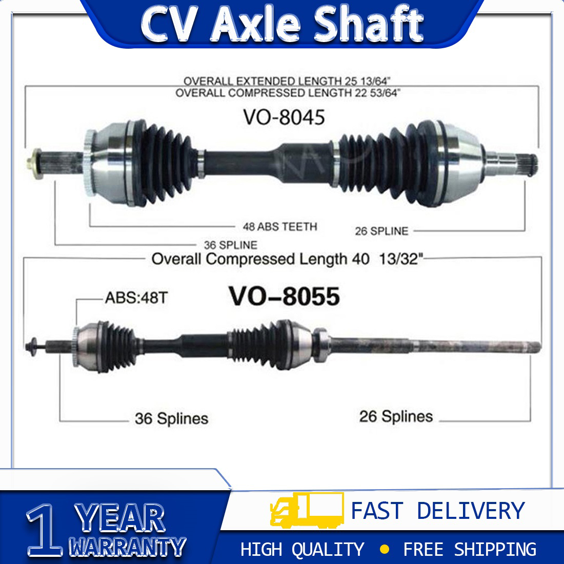 For From 2003-2006 Volvo XC90 CV Axle Shaft Front Left Front Right ...