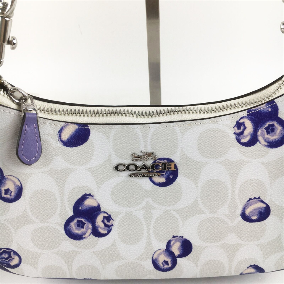 COACH Teri Womens Shoulder Bag In Blueberry Print Canvas Crossbody Bag ...