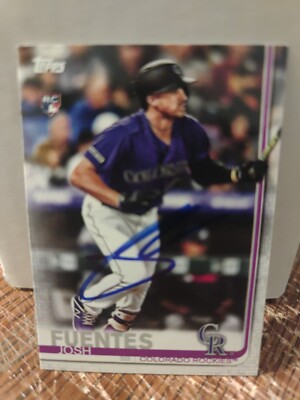 Josh Fuentes Autograph 2019 Topps Signed Baseball Card #US294 Colorado ...