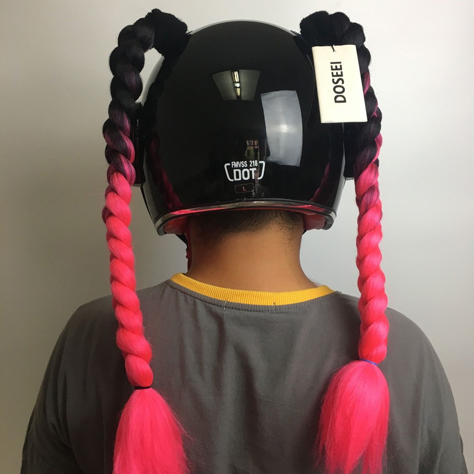 Gradient Ramp Helmet Braids / Ponytail Motorcycle Bike PC Helmet Hair 1 ...