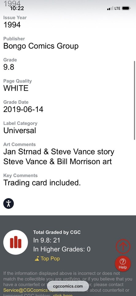 Bartman #3 - CGC 9.8 - Bongo Comics 1994 Extremely Low Census Count | eBay