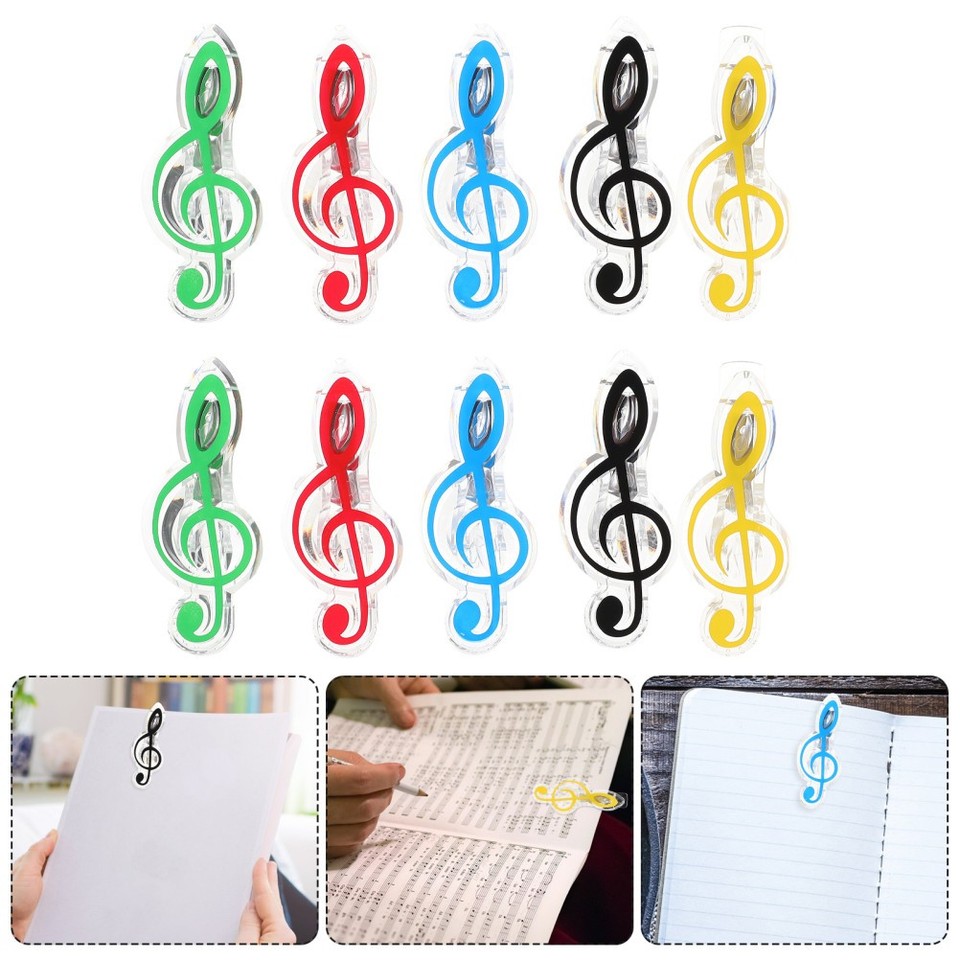 10Pcs Score Clips Music Book Clips Music Notes Shaped Clamps Creative ...