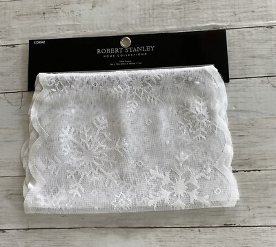 Robert Stanley White Lace Winter Snowflake Pattern 13”X 72" Table ...