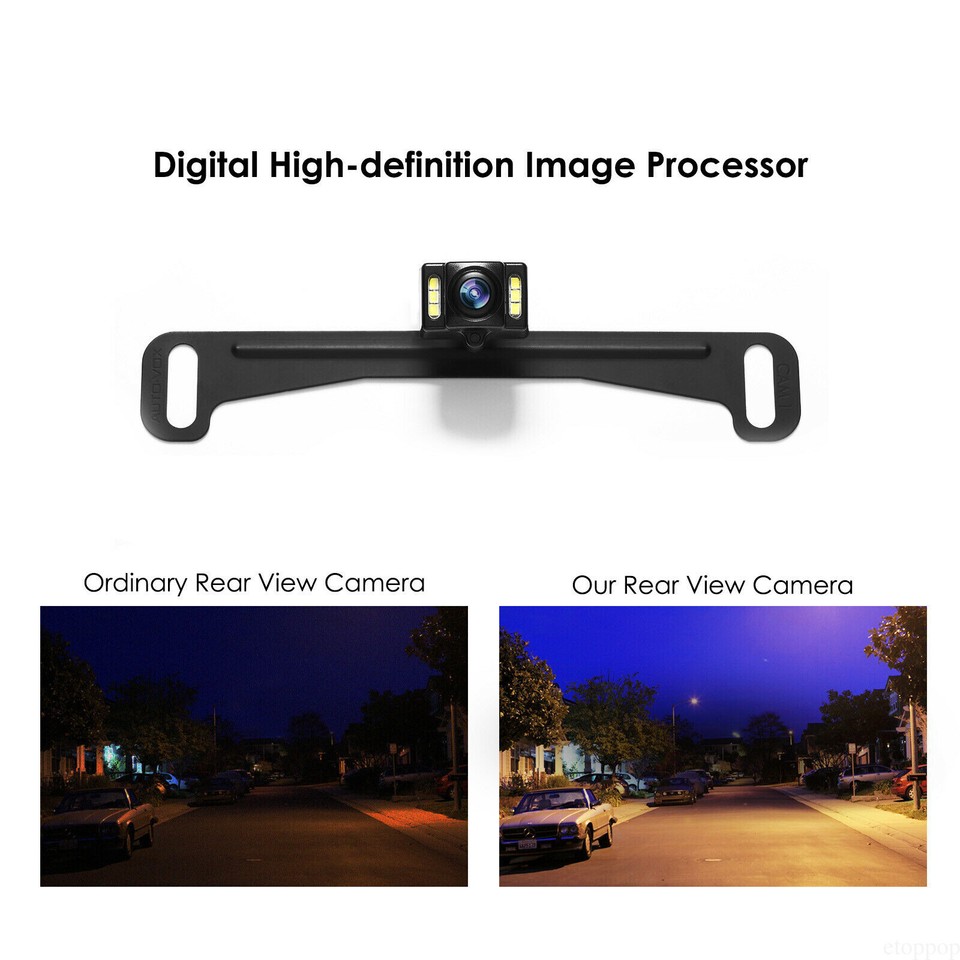 HD Car License Plate Backup Camera 6LED Night Vision for Car Rear View ...
