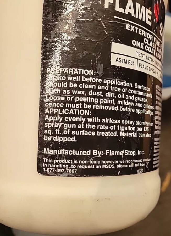 FLAME STOP II EXTERIOR FIRE RETARDANT 1 Gallon | eBay