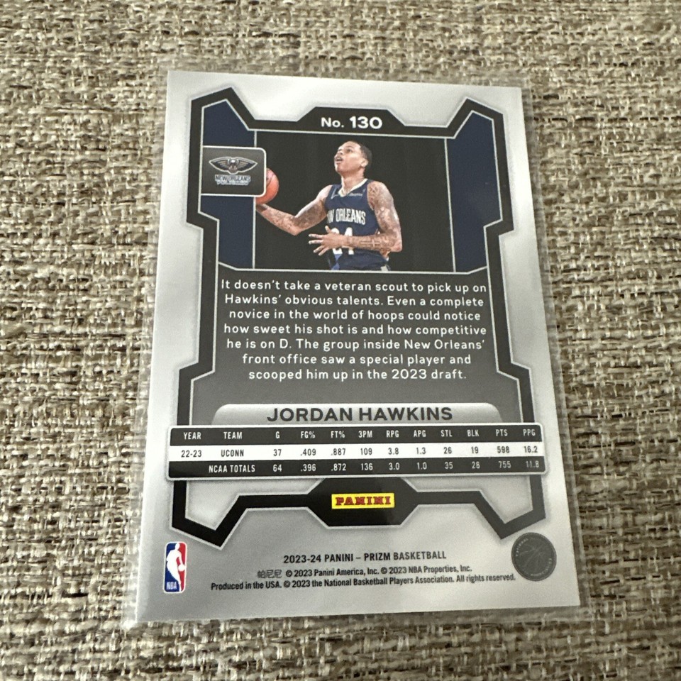 2023-24 Panini Prizm Jordan Hawkins Rookie Card Base #130 New Orleans ...