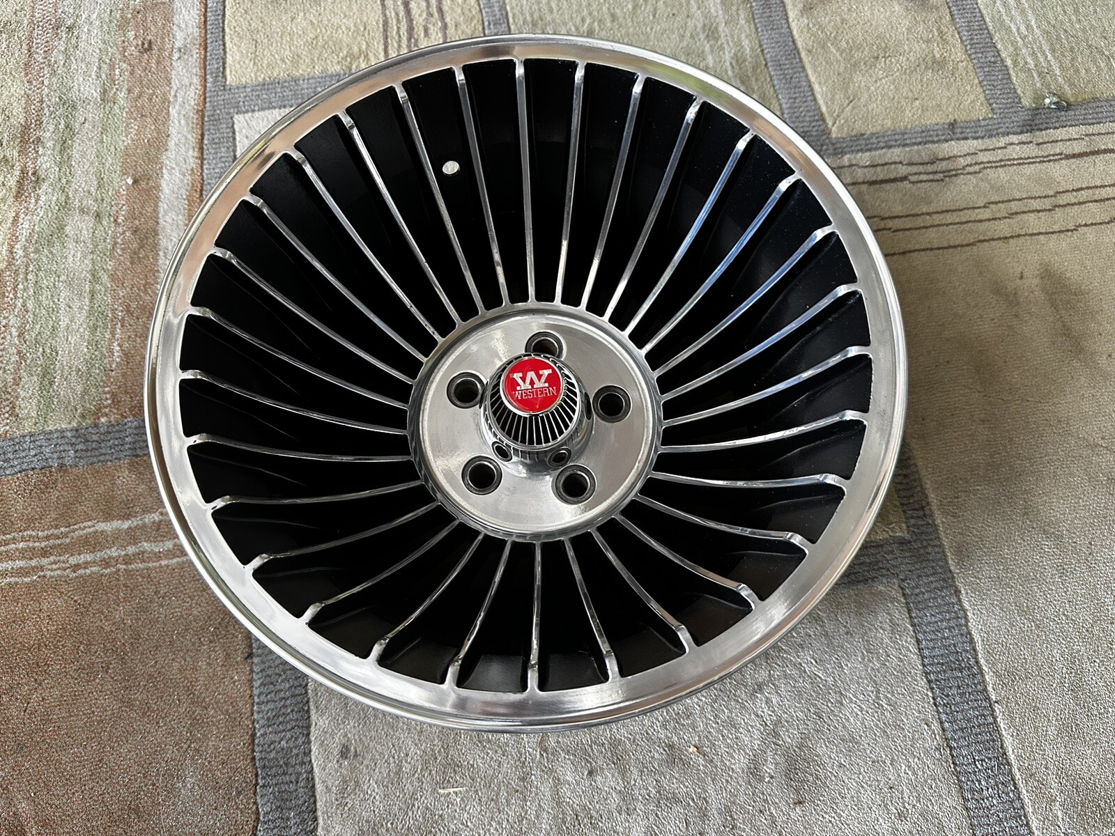 (1) 15x10 WESTERN TURBINE WHEELS 5ON4 1/2 FORD MOPAR VAN 30- SPOKE MAG ...