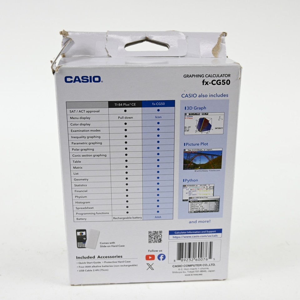 CASIO PRIZM FX-CG50 Color Graphing Calculator | eBay