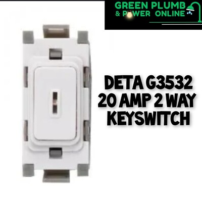DETA G3532 Grid Module 20A 20AX 2-way Plain Key Light Switch & Key ...
