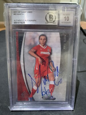 2011 SP Game Used Marta #60 New York Flash Brazil Beckett On Card ...