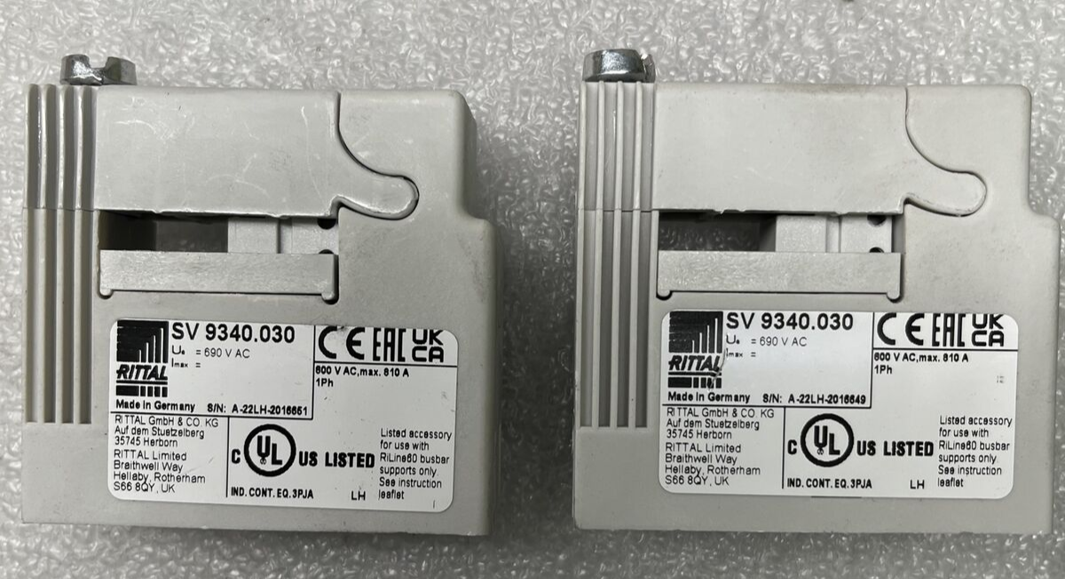 (LOT 0F 2) Rittal SV 9340.030 Busbar Support, 1 Pole, E-Cu 15x5-30x10mm ...