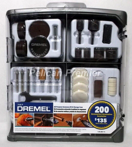 DREMEL 200 Piece All Purpose Accessory Kit & Storage Case 708-P $135 ...