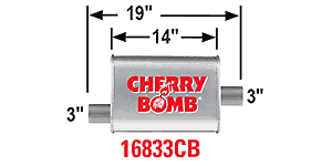 Cherry Bomb Turbo 3" Offset/Center Muffler Performance Exhaust ...
