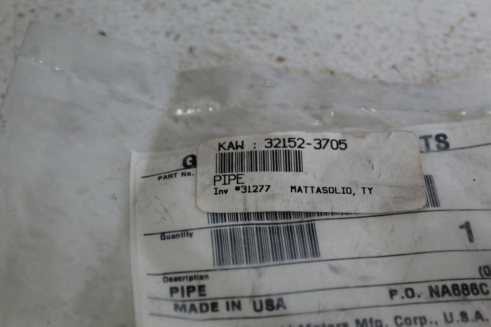 OEM Kawasaki Pipe JH900 JH1100 JT900 JT1500 PART # 32152-3705 | eBay