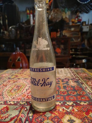 Vintage ACL Glass Bottle Soda Mil-Kay Vitamin B1 Hartman Beverage ...