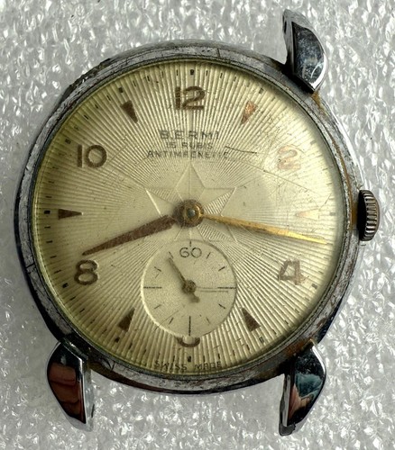VINTAGE MENS BERMI 15J ETA 1197 "TURTLE LUG" WRISTWATCH FOR RESTORATION ...