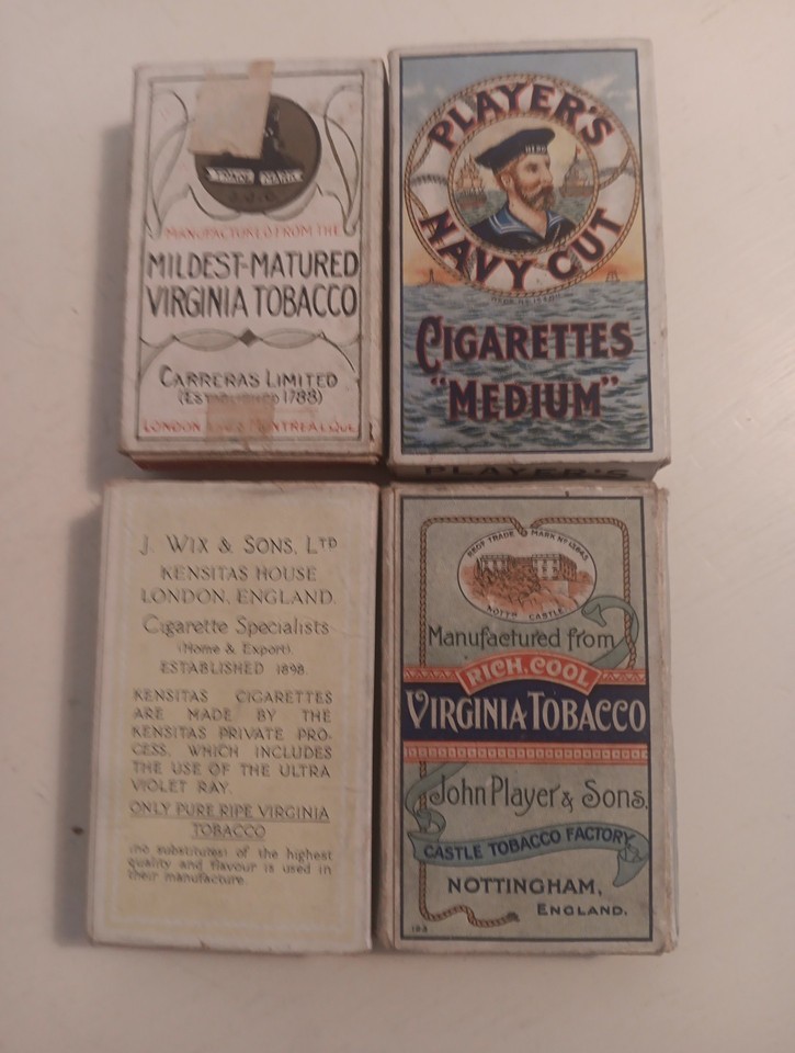 X4 VINTAGE CIGARETTE/TOBACCO PACKET EMPTY PACKET/BOX VIRGINIA BLACK CAT ...