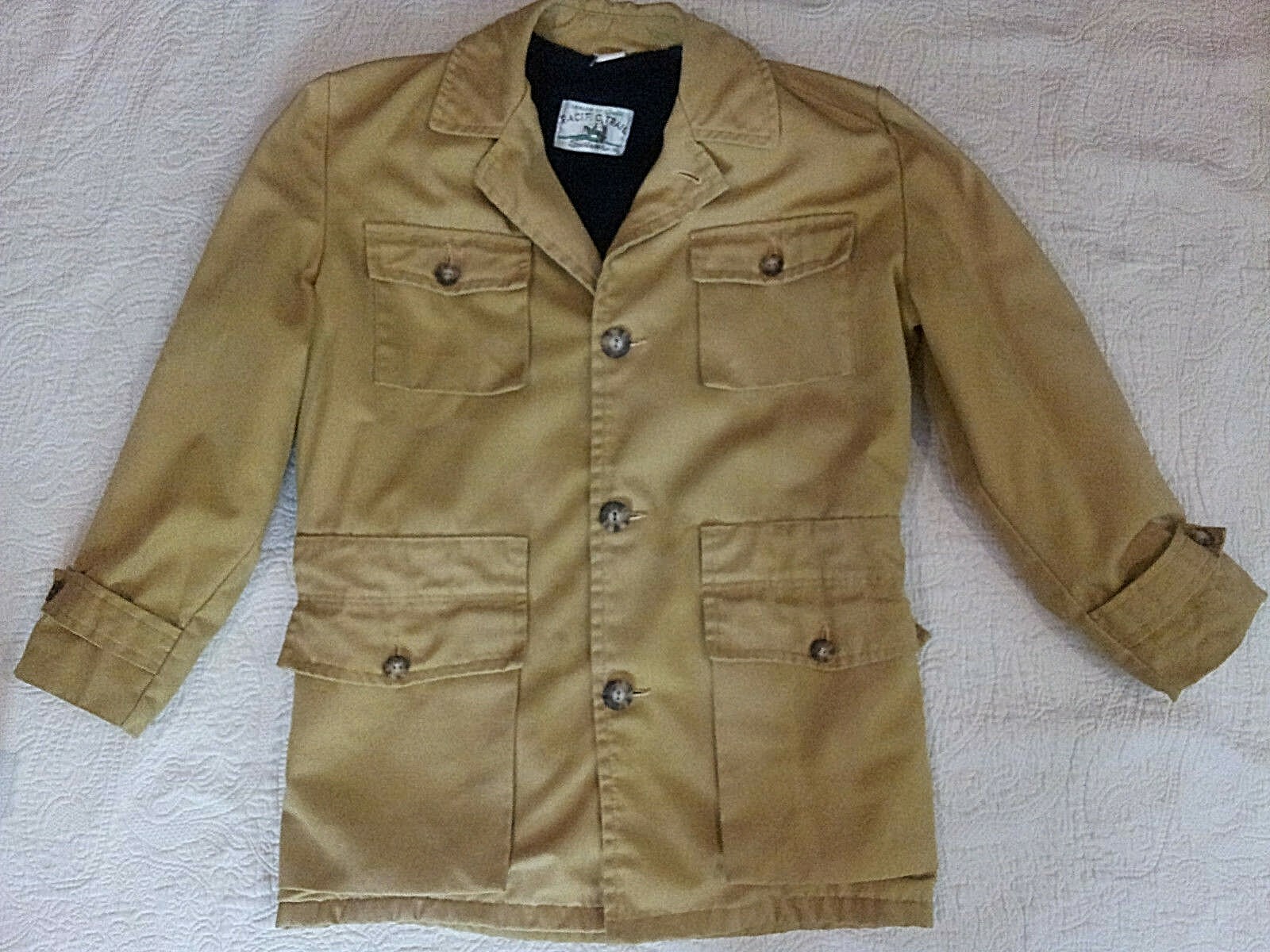 Vintage Pacific Trail Sportswear Tan Field Jacket Coat Faux Fur Lined ...