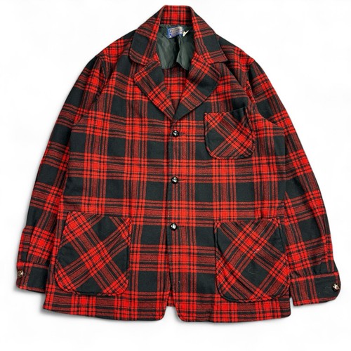 Vintage Pendleton Sport Jacket Blazer Men’s Medium Red Black Plaid Wool ...