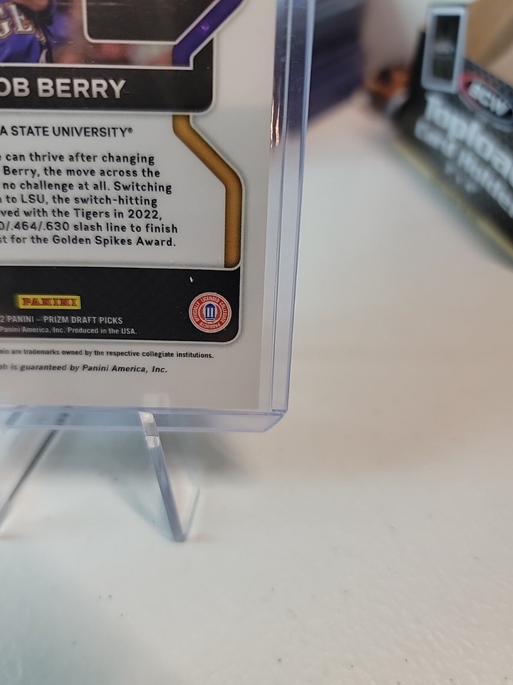 2022 Prizm Draft Picks Jacoby Berry White Sparkle Prizm Card Auto 1/1 ...