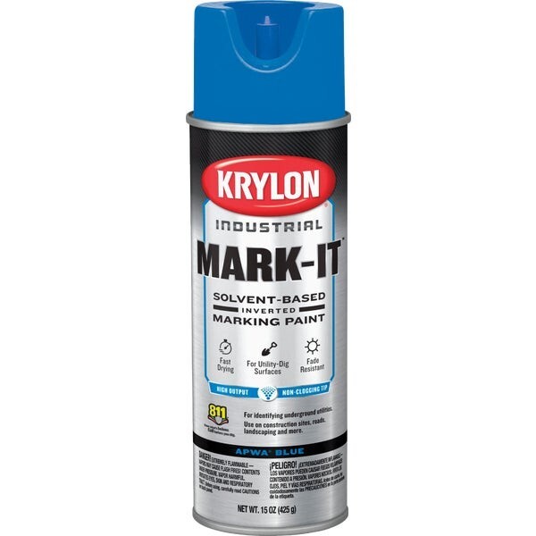 (6 Pack) Krylon Mark-It 730308 Industrial SB APWA Blue Inverted Marking ...