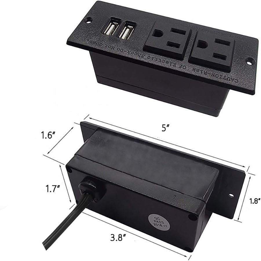 Furniture Recessed Power Strip, Power Outlets, Desk Outlet with USB ...