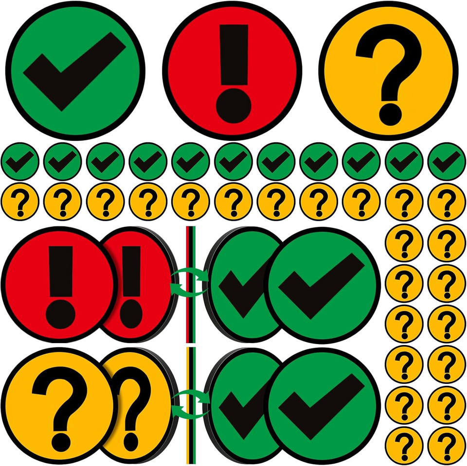 40 Pcs Double-Sided Red Green Yellow Magnets Whiteboard Magnets Green ...