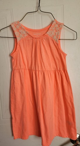 Girls Healthtex knit summer dress size 5T, orange, lace sleeveless A508 ...