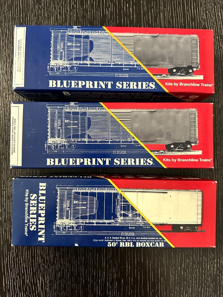 (3) HO BRANCHLINE BLUEPRINT 50' BOX CARS BERWICK 2111, 2101, PLUG DOOR ...
