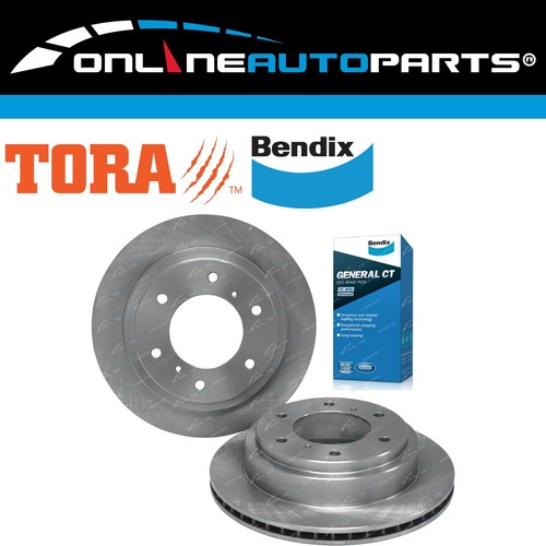Rear Brake Rotors & Bendix GCT Pads for Mitsubishi Pajero NM NP NS V6 4cyl 00~08 | eBay