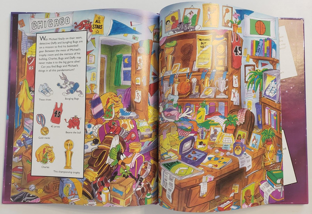 Michael Jordan in Space Jam LOOK & Find Book Kids Basketball Tune Squad ...