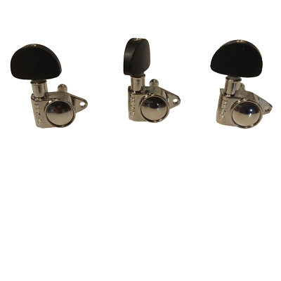 Black and Chrome Grover Guitar Tuners (L) - (SET OF 3) | eBay