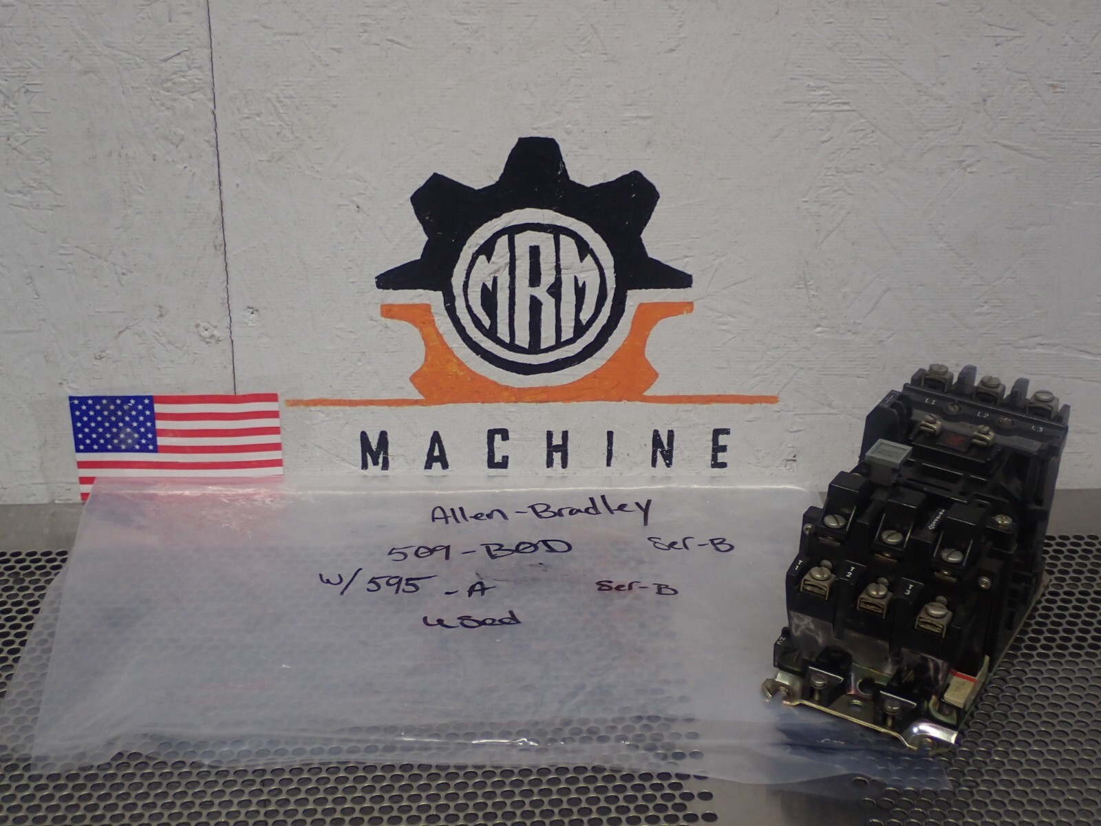Allen Bradley 509-BOD Ser B Contactor W/ 42185-800-01 Overload & 595-A ...