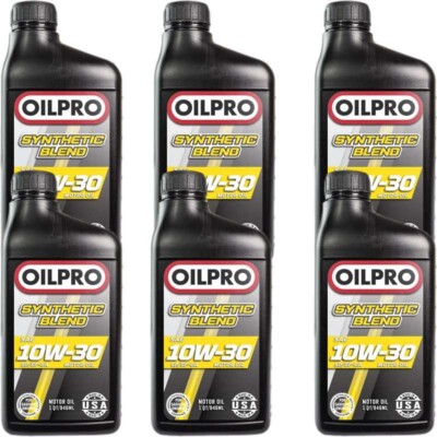 OILPRO 10W30 Synthetic Blend Car Motor Oil - 1 Quart Case of 6 | eBay