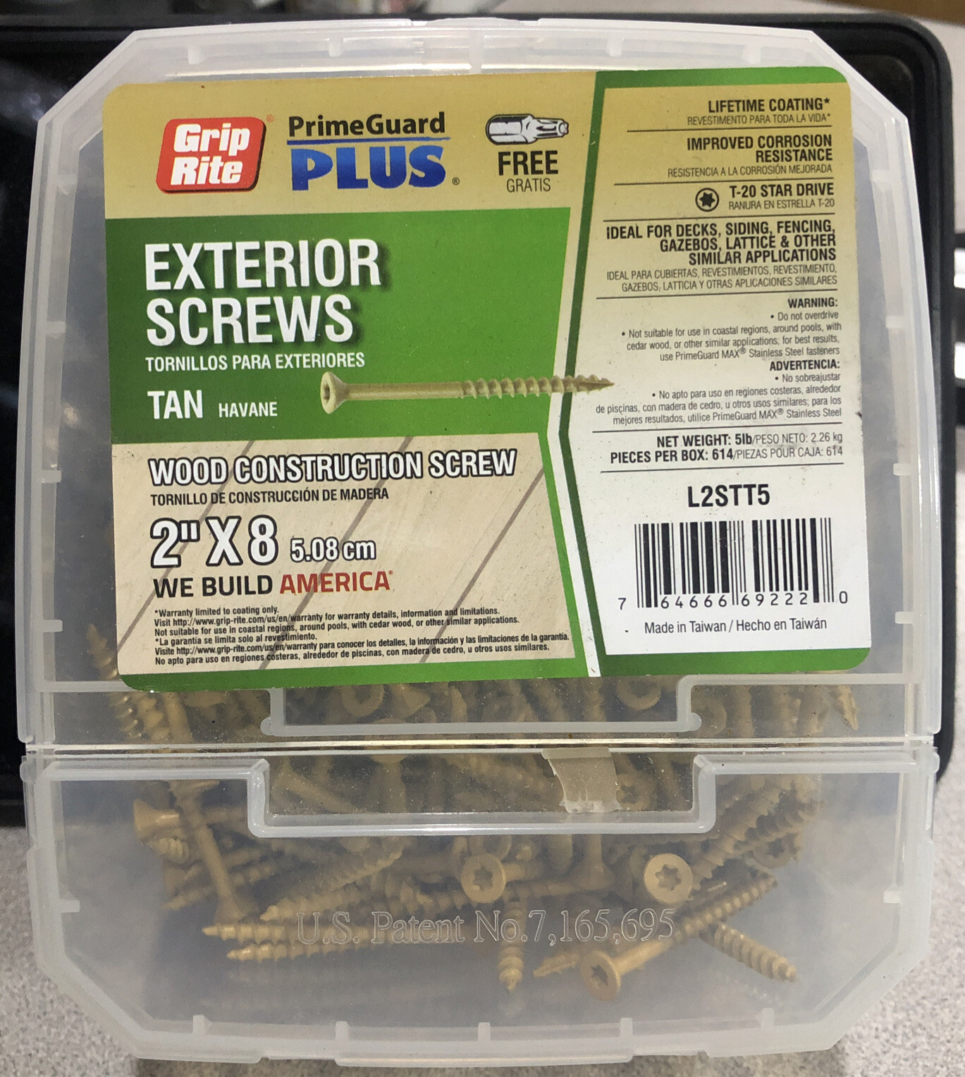 Grip-Rite #8 x 2" L2STT5 Steel Tan Star Bugle Head Deck Screw 5 lb box ...