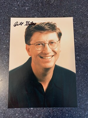 BILL GATES signed 5x7 Photo!! Microsoft Founder! LETTER OF ...