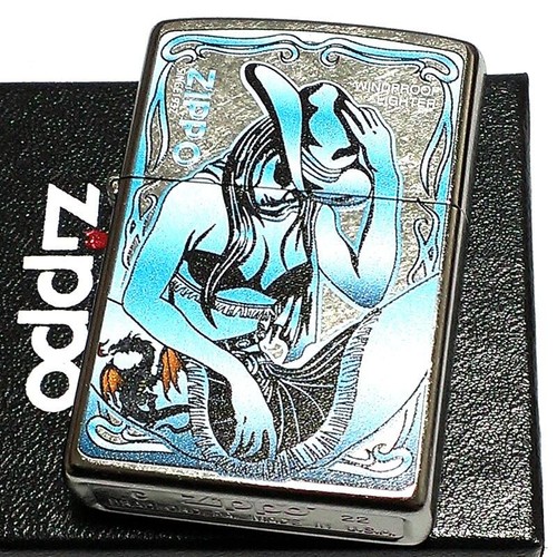 Zippo Oil Lighter Cowgirl Western Hat Sexy Girl Dragon Tattoo Silver ...