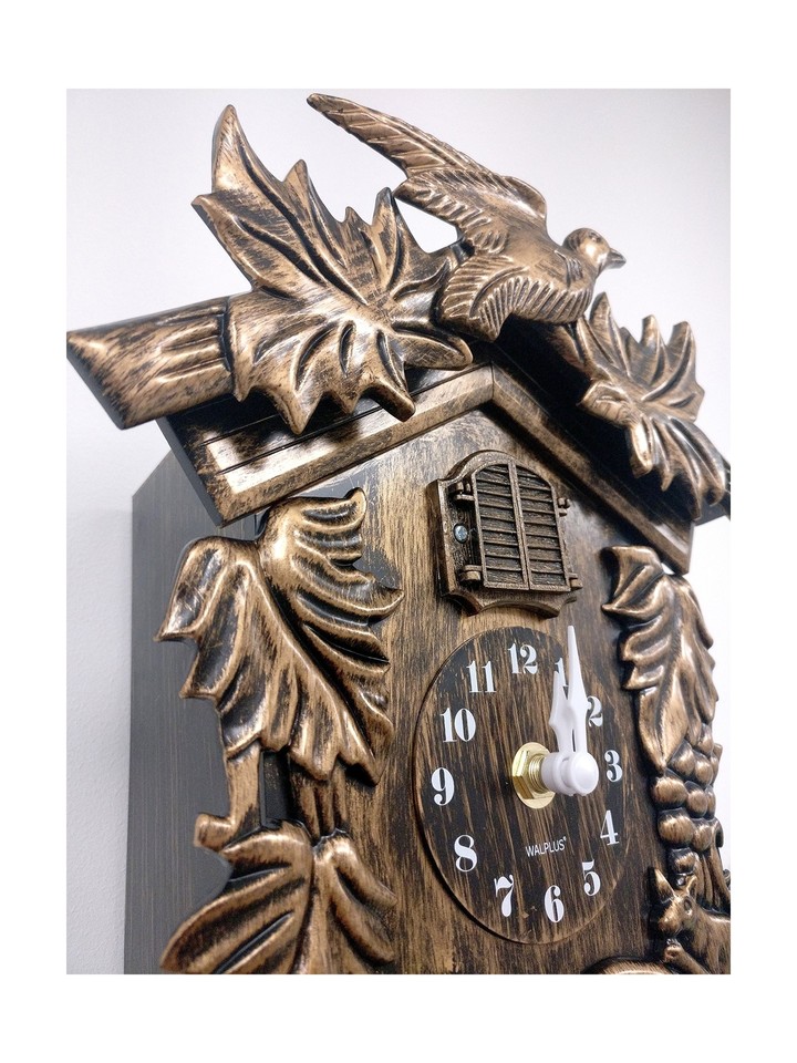 Chiming Classic Brown Vintage Cuckoo Wall Clock Hanging Bird Clock Home ...
