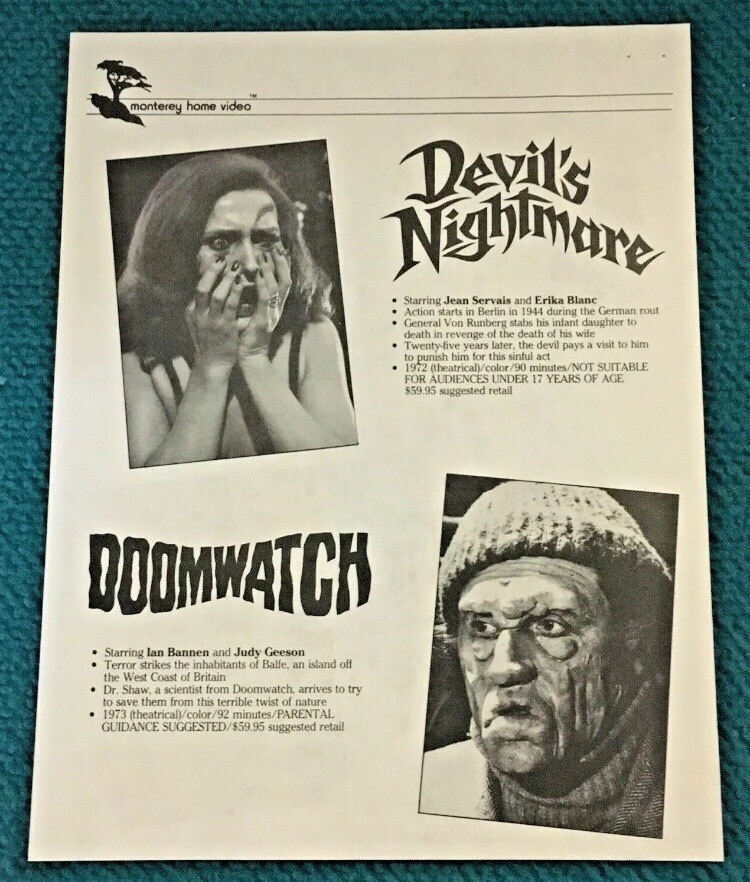 Eye Of The Devil Vhs