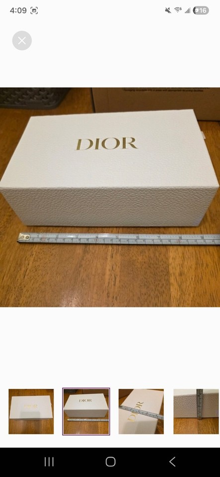 Dior Luxurious White Box with Gold Logo, Include Tissue Papers & Ribbon ...